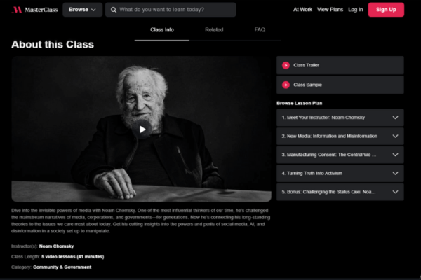 Noam Chomsky MasterClass Review: Is It Worth It? - Course Reviewers